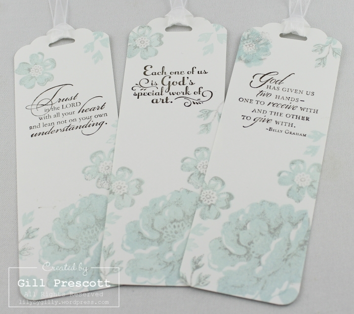 Pretty bookmarks using stippled blossoms by Stampin’ Up … | Lily-by-Gilly