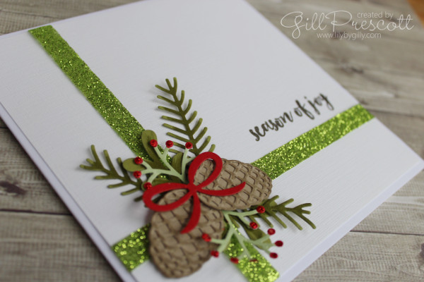 Pretty Pine Thinlits With Sparkle Ribbon Lily By Gilly 5911