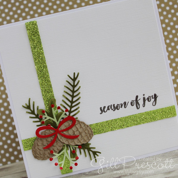 Pretty Pine Thinlits With Sparkle Ribbon Lily By Gilly 8312