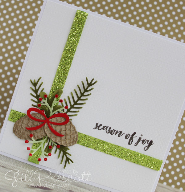 Pretty Pine Thinlits With Sparkle Ribbon Lily By Gilly 6108