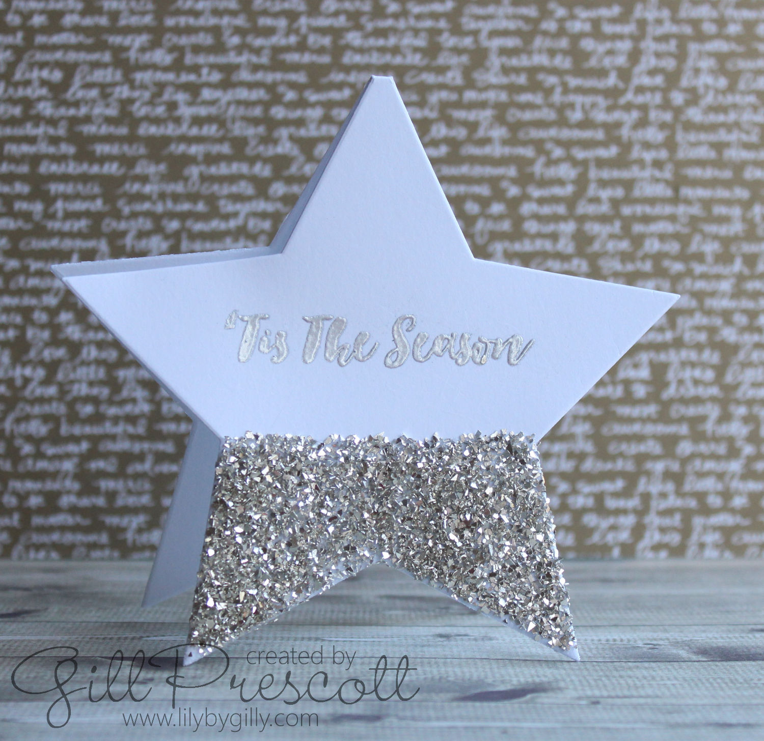 Glass glitter star card – Lily-by-Gilly