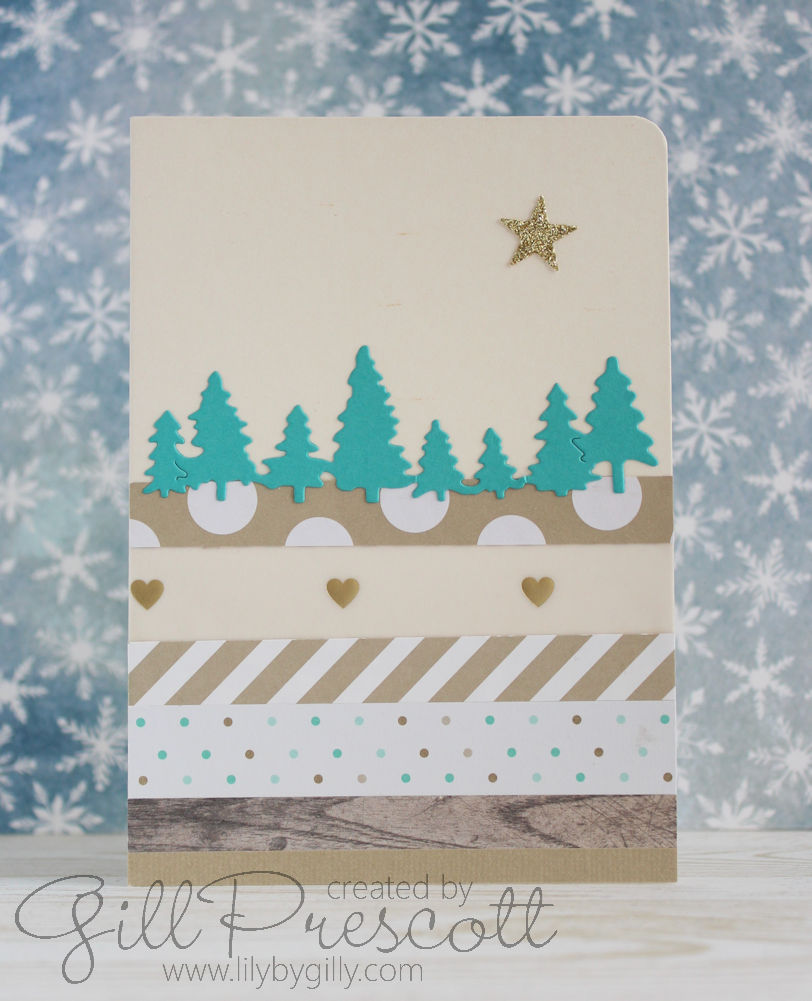 Christmas card using Stampin Up paper scraps and die cuts | Lily-by-Gilly