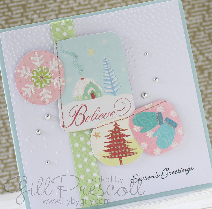 Stampin Up softly falling snow embossed background – Lily-by-Gilly