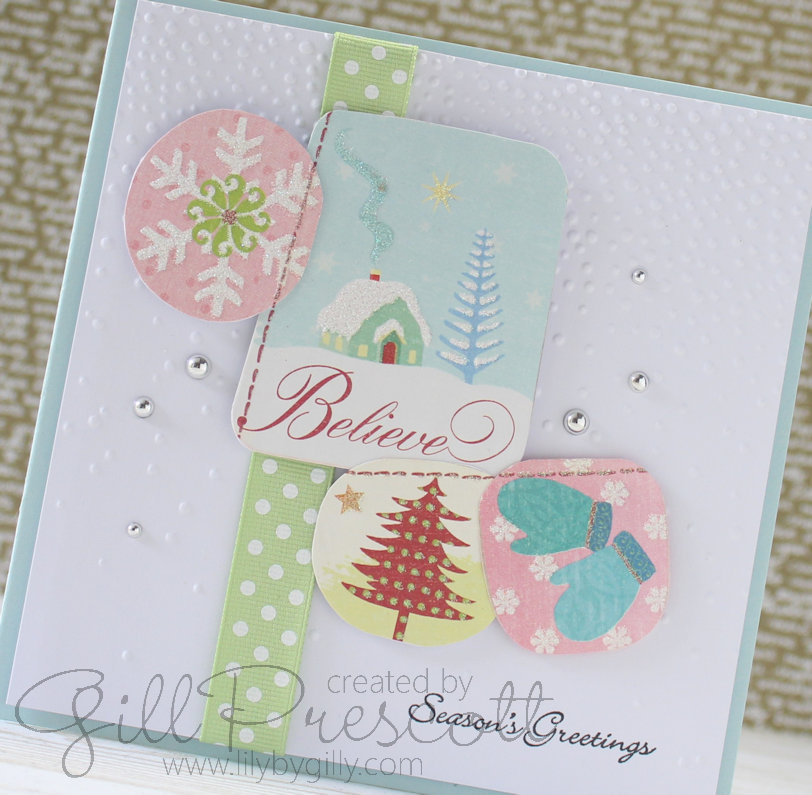 Stampin Up softly falling snow embossed background – Lily-by-Gilly